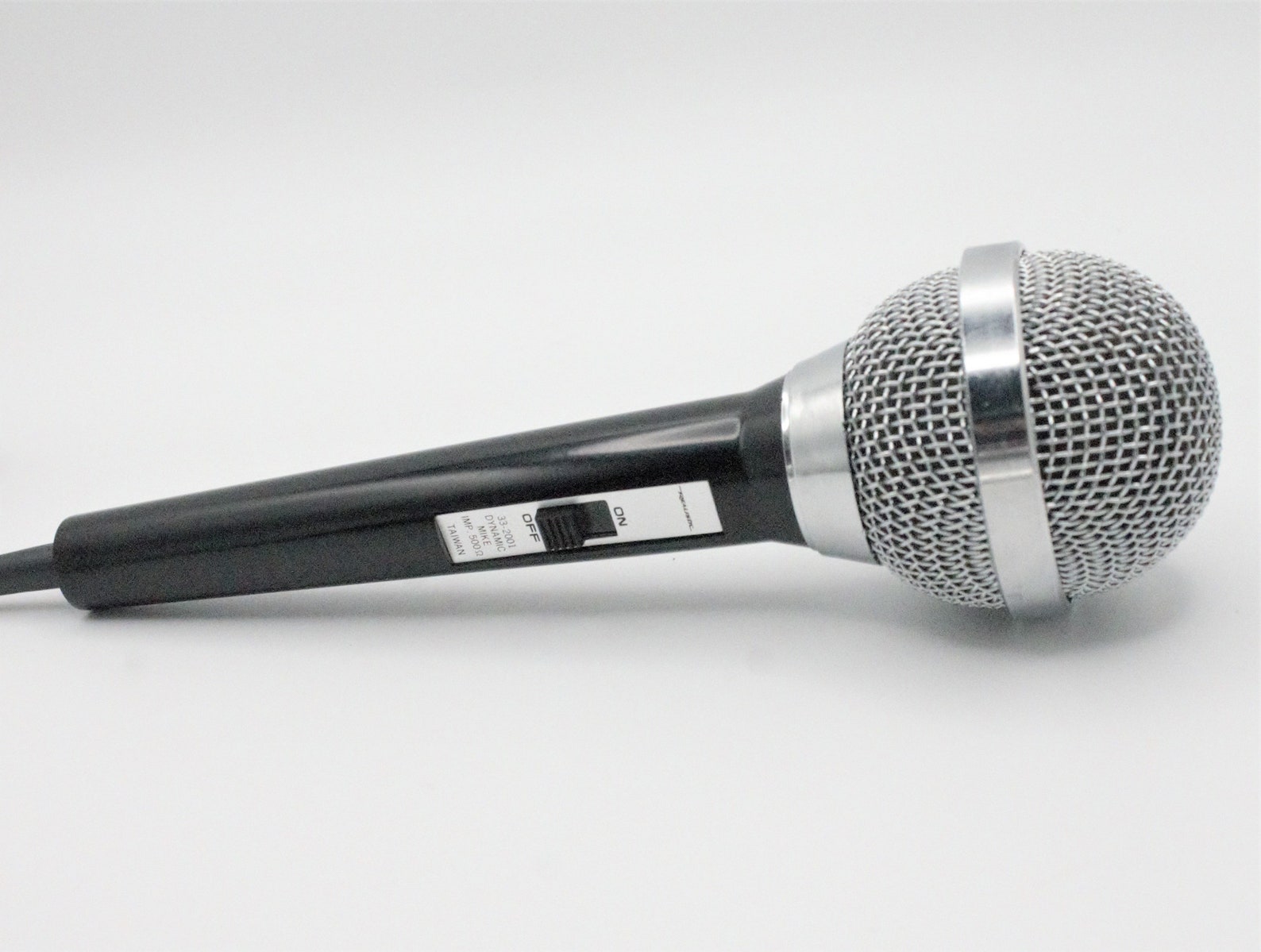 Vintage Microphone Silver Metal Mesh 1/4 and 3.5mm Input Jack Dynamic ...