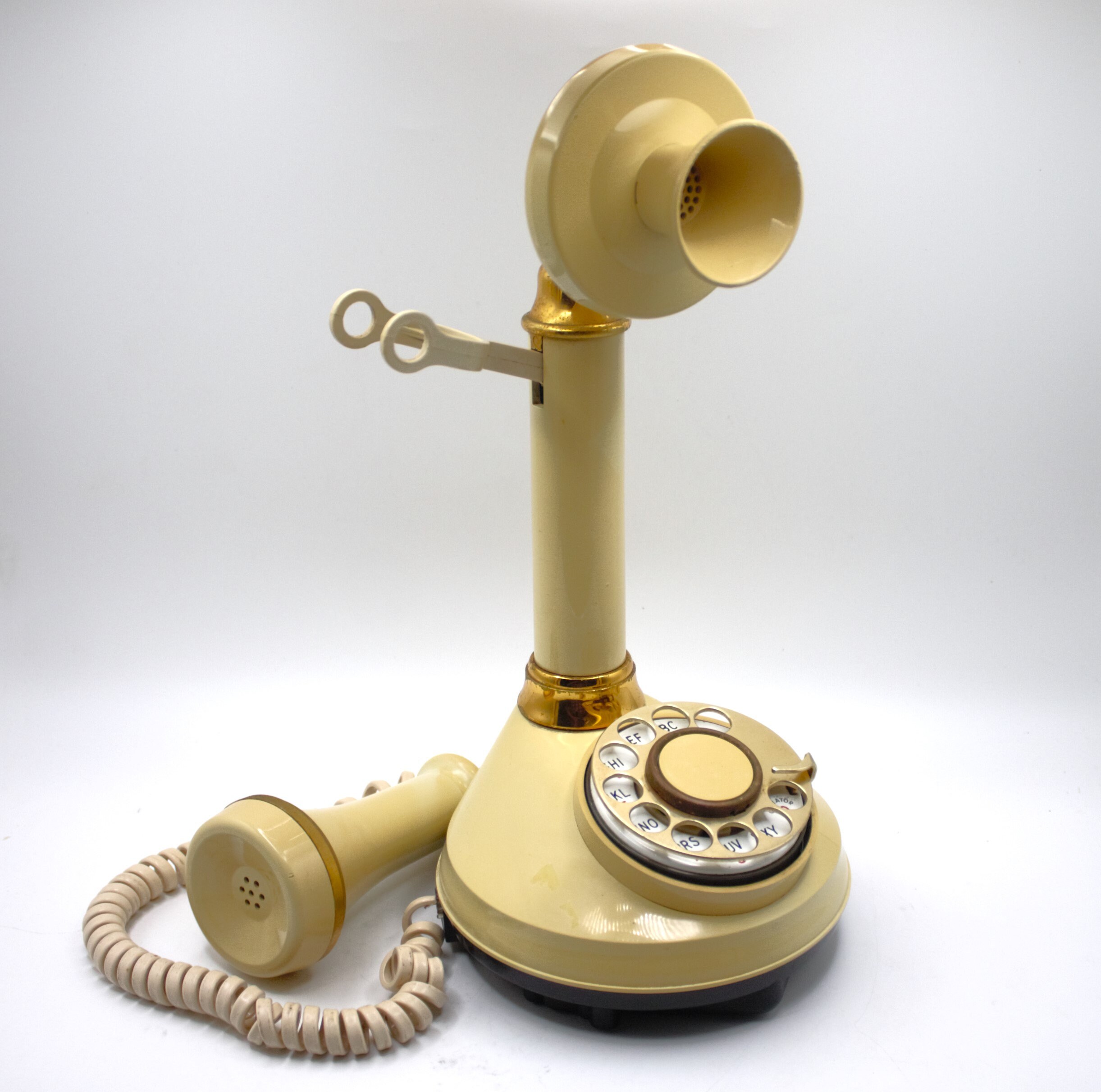 Vintage 1970s Candlestick Rotary Telephone Antique Style Landline Phone ...