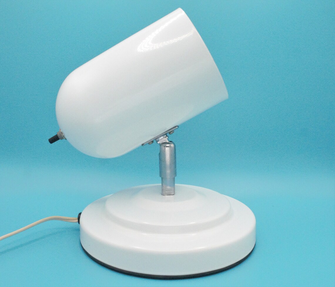 Vintage Spotlight Lamp Tabletop or Wall Mount White Metal - Etsy