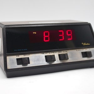 Vintage Digital Alarm Clock Electronic Red LED Time Display Simulated ...