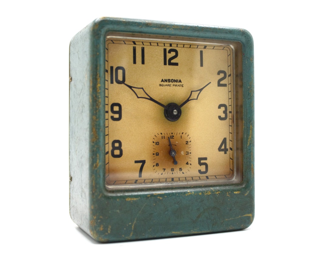 Antique Alarm Clock Spring Wound Mechanical Bell Ringer Art Deco ...