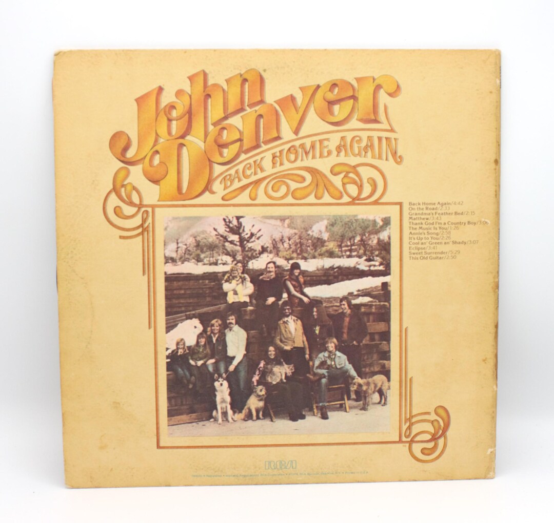 Vintage Vinyl John Denver 1974 Back Home Again Album 70's Folk Country ...