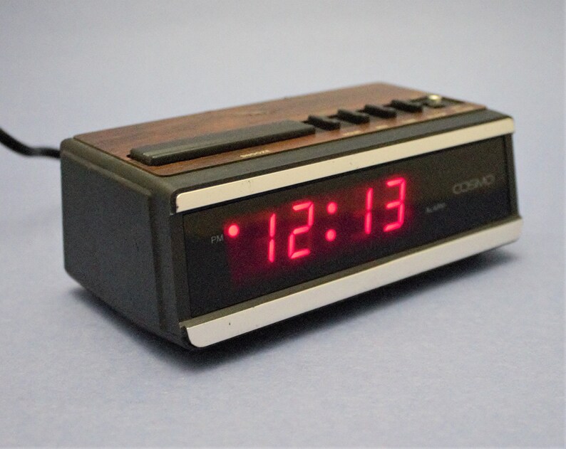 Vintage Digital Alarm Clock Red LED Light Time Display - Etsy
