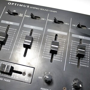 Vintage Stereo Sound Mixer Optimus Sound Board Mic 3 Channel Microphone ...