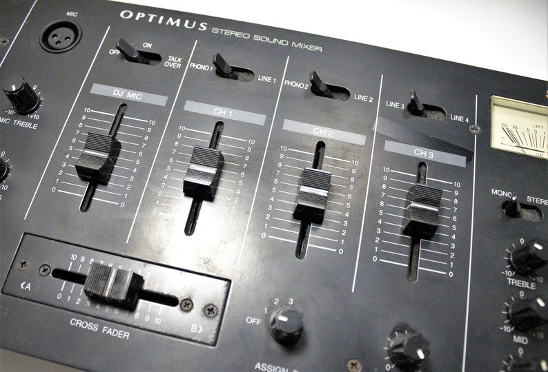 Vintage Stereo Sound Mixer Optimus Sound Board Mic 3 Channel - Etsy