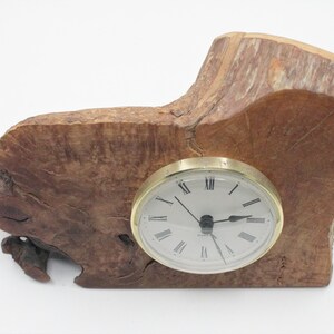 Vintage Clock Burled Grain Wood Solid Natural Wooden Block Log Tree ...