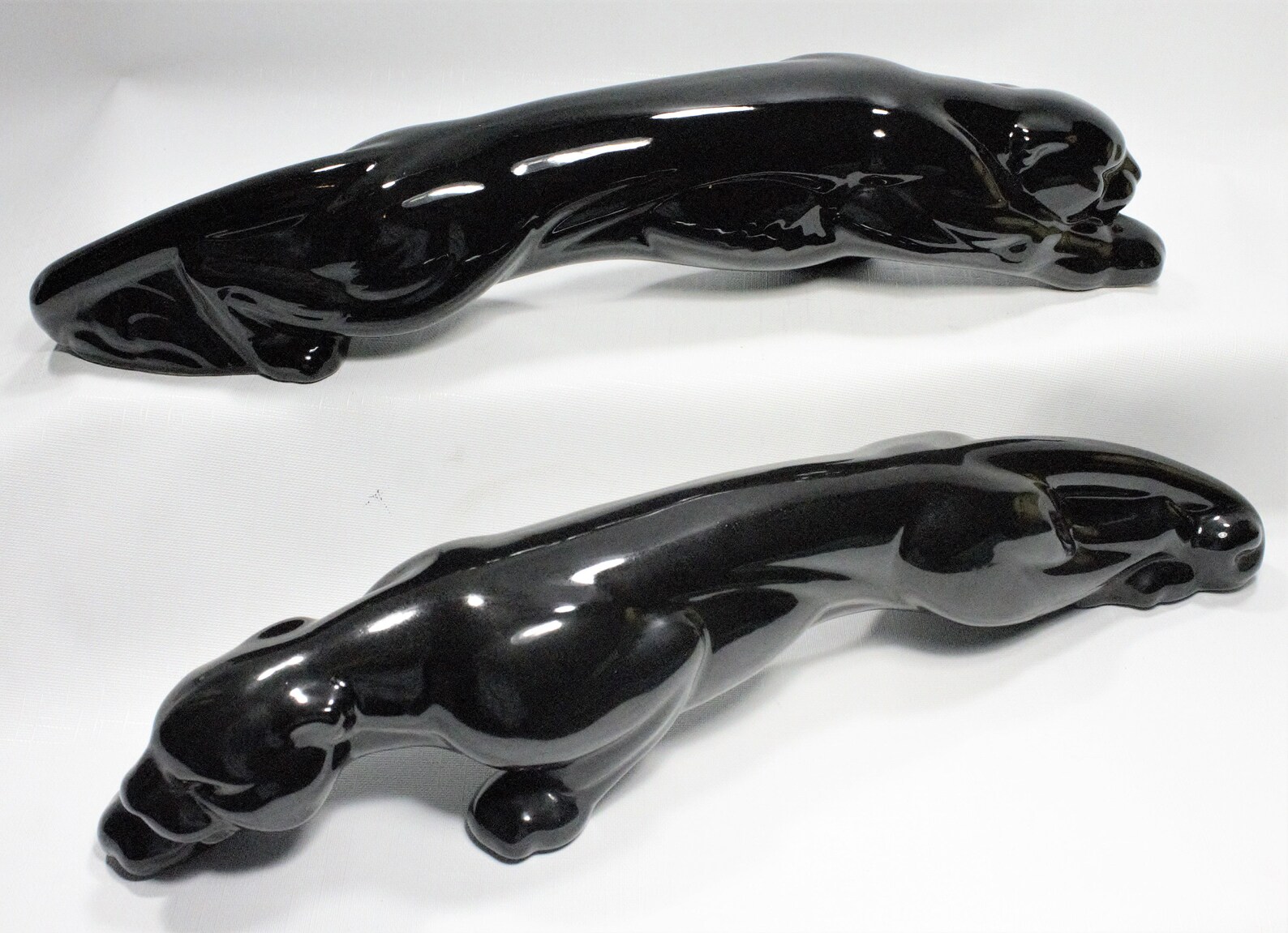 Vintage Black Panther Ceramic Sculpture Mid-century Art Pair - Etsy