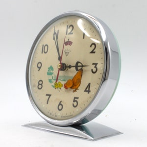 Vintage Alarm Clock Animated Motion Feeding Chicken and Chicks Farm ...