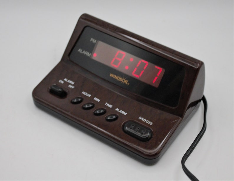 Vintage Digital Alarm Clock Simulated Burled Walnut Woodgrain - Etsy