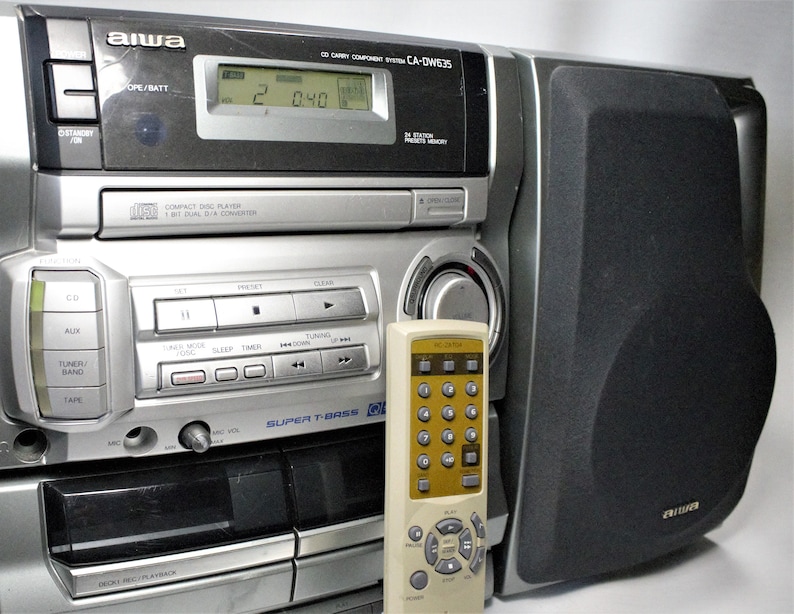 Vintage Boombox Aiwa CD Dual Cassette Tape Deck Player - Etsy