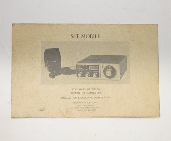 Vintage Manual Schematic for SST Mobile 23 Channel All Silicon - Etsy