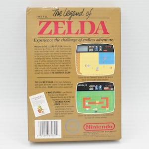 Vintage Zelda Nintendo Game Gold Cartridge in Box Original Complete NES ...