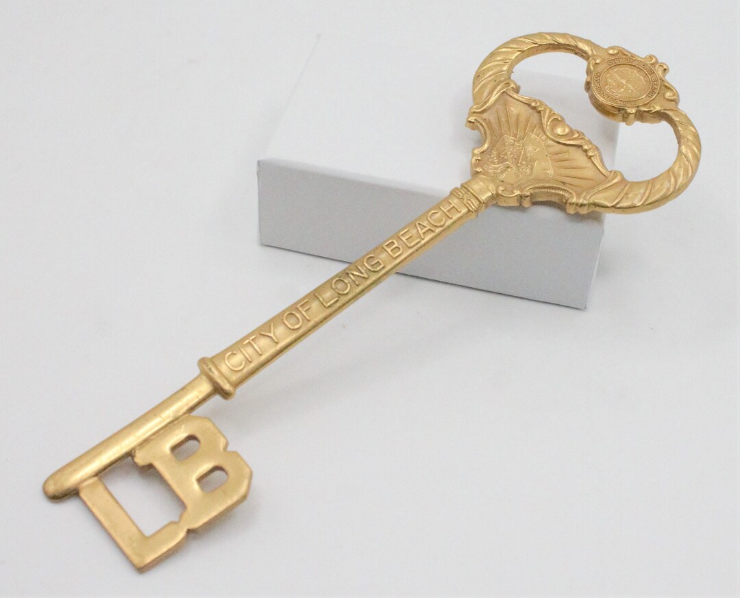 Vintage Long Beach California Key to the City Golden Brass LB Key Award ...