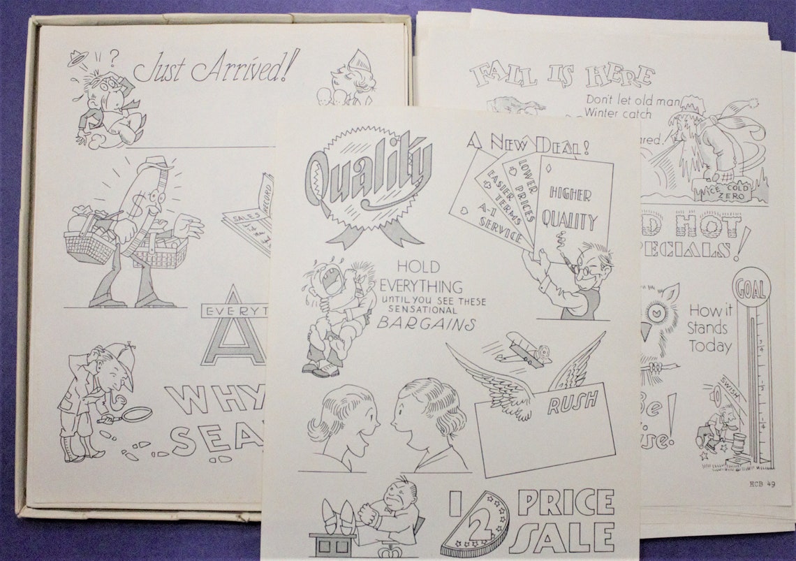 Vintage Clip Art Image Collection Mid-century Advertising - Etsy