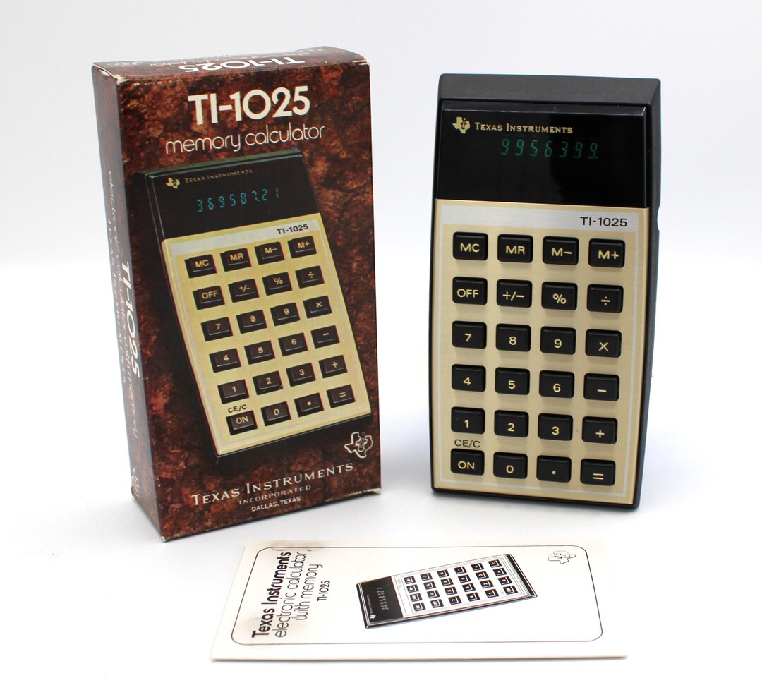Vintage Texas Instruments TI-1025 Memory Calculator Digital Green ...