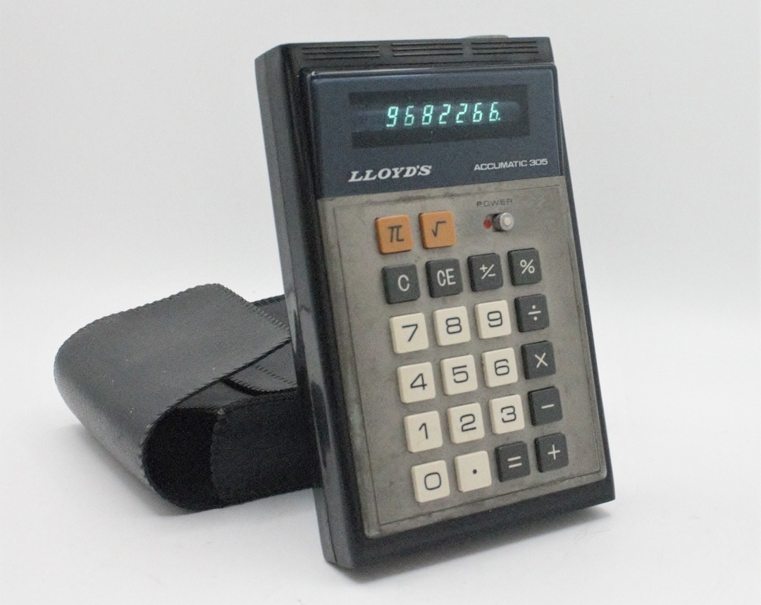 Vintage Calculator Digital Green Light LED Display Big Brick Early ...