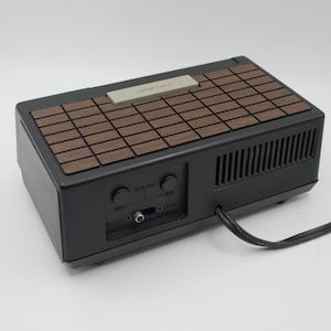 Vintage Digital Alarm Clock Red LED Light Time Display Woodgrain ...