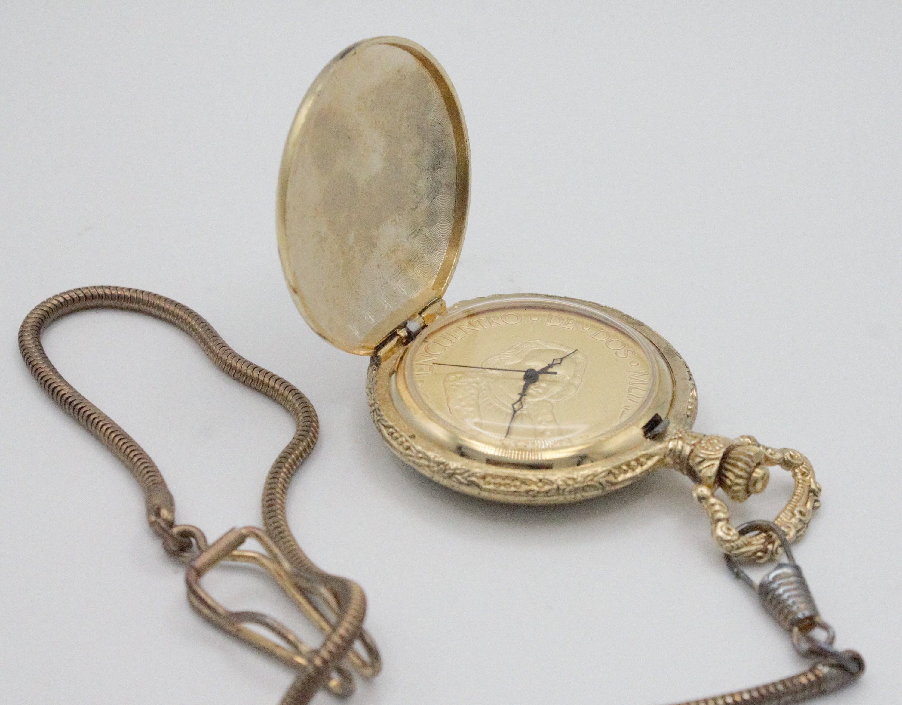 Vintage Pocket Watch Qvinto Centenario 1492-1992 Columbus - Etsy