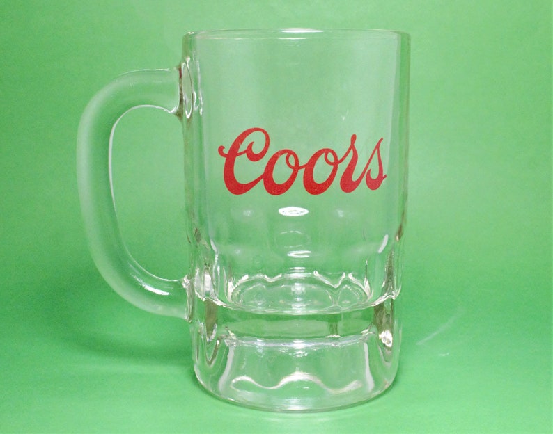 Vintage 70s Coors Logo Beer Mug Glass Barware With Handle - Etsy