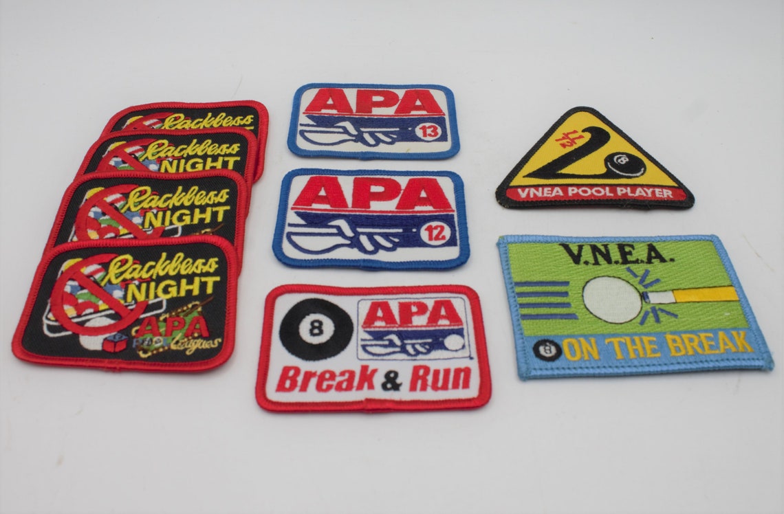 Pool Shark Patches APA Embroidered Pool Jacket Patches American ...