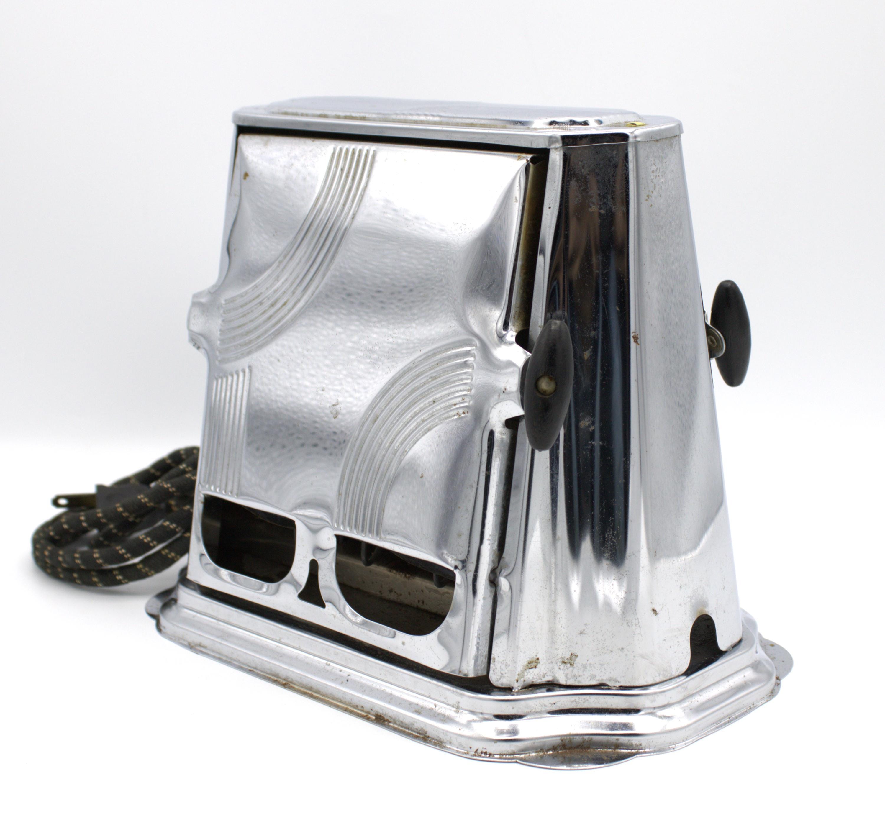 Vintage Art Deco Chrome Toaster Two Slice Side Load Cool Sleek ...