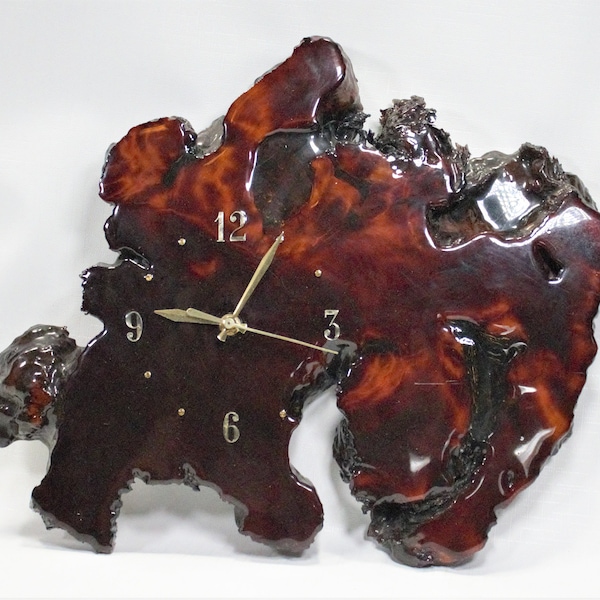 Dark Real Wood Clock - Etsy