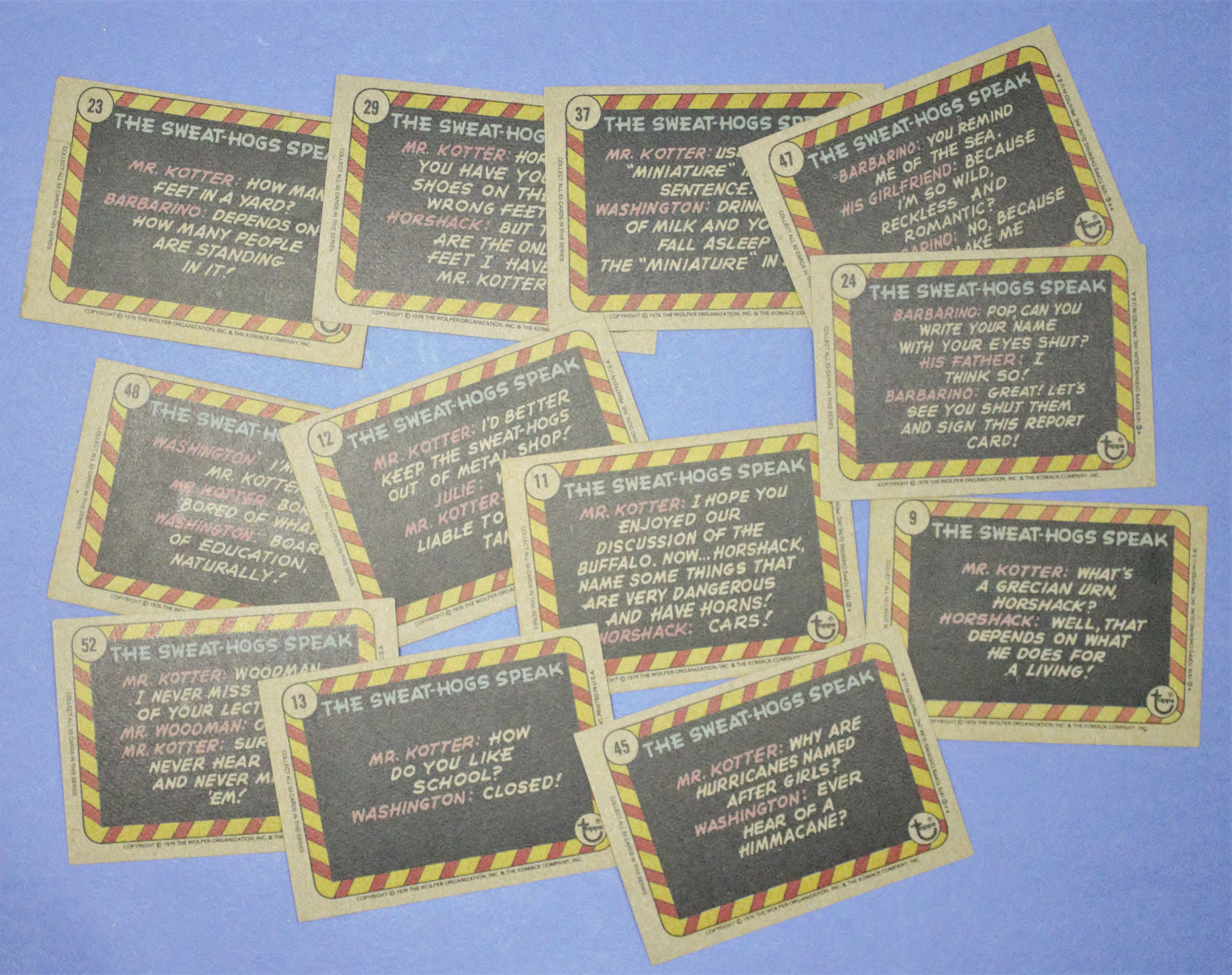 Vintage 1976 Sweat-hogs Welcome Back Kotter Collector Cards - Etsy