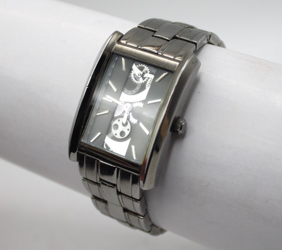 Vintage mechanical skeleton gear wristwatch chrome st… - Gem