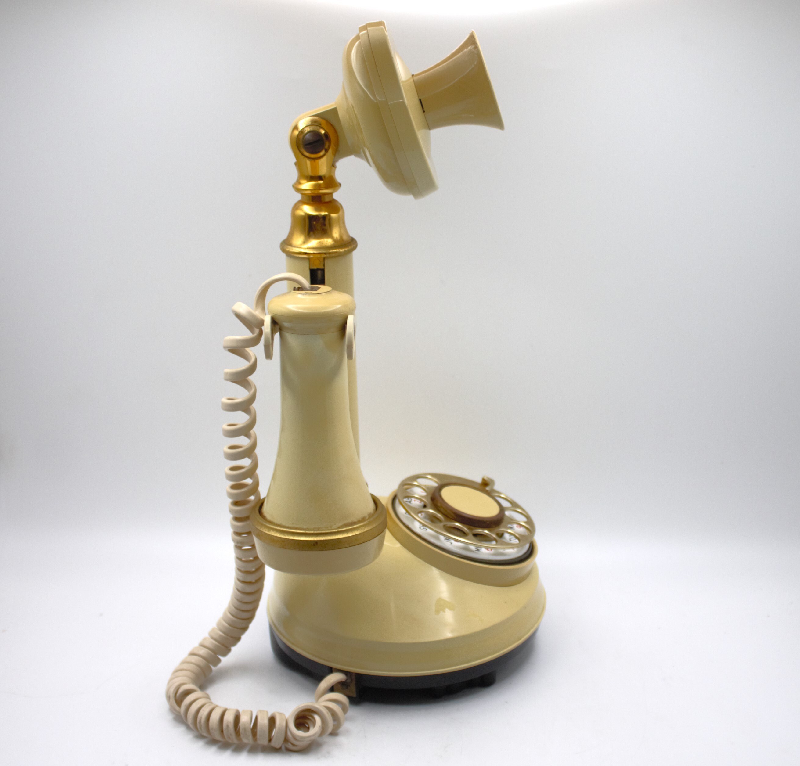 Vintage 1970s Candlestick Rotary Telephone Antique Style Landline Phone ...
