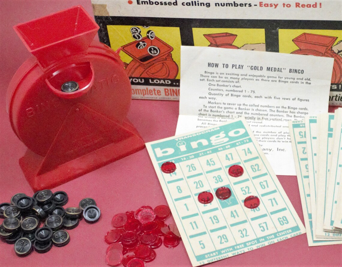 Vintage 1960s Bingo-matic Party Gold Medal Bingo Game Machine - Etsy