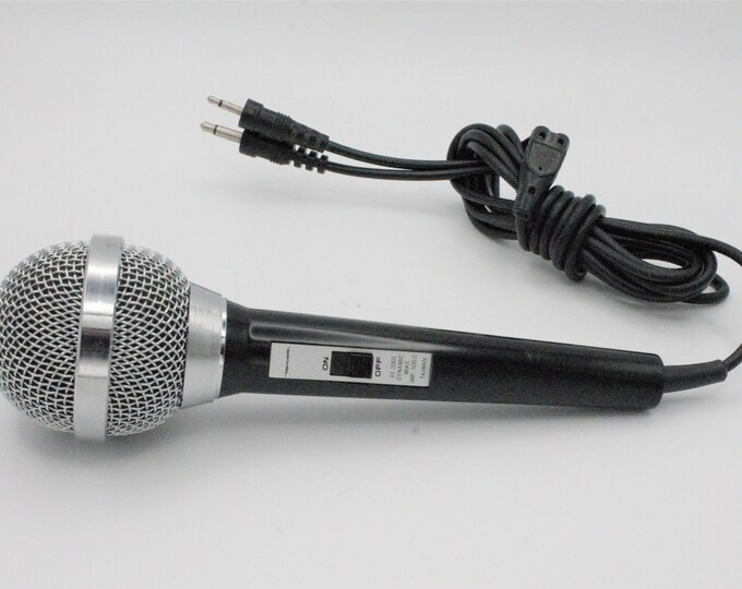 Vintage Microphone Silver Metal Mesh 1/4" and 3.5mm Input Jack Dynamic ...