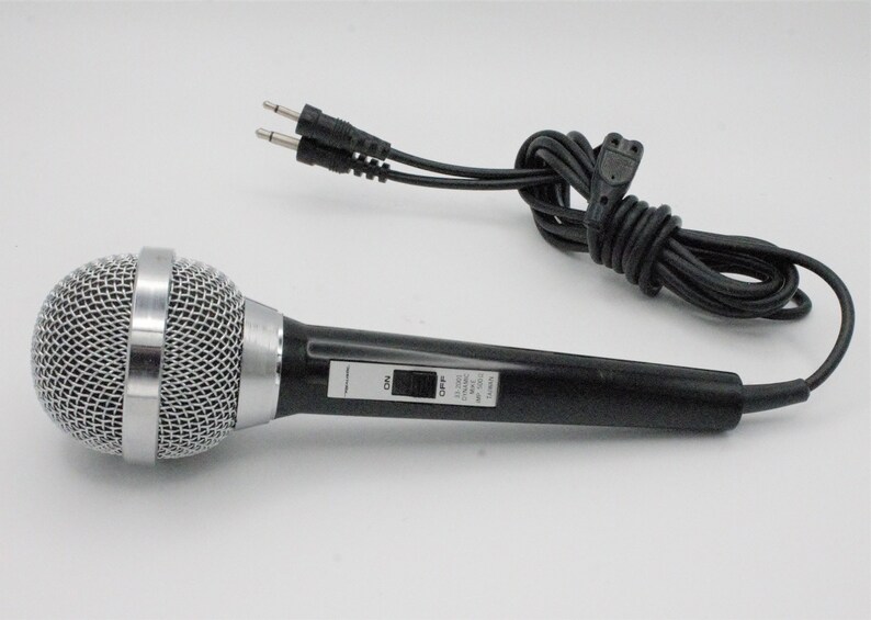 Vintage Microphone Silver Metal Mesh 1/4 and 3.5mm Input Jack Dynamic ...