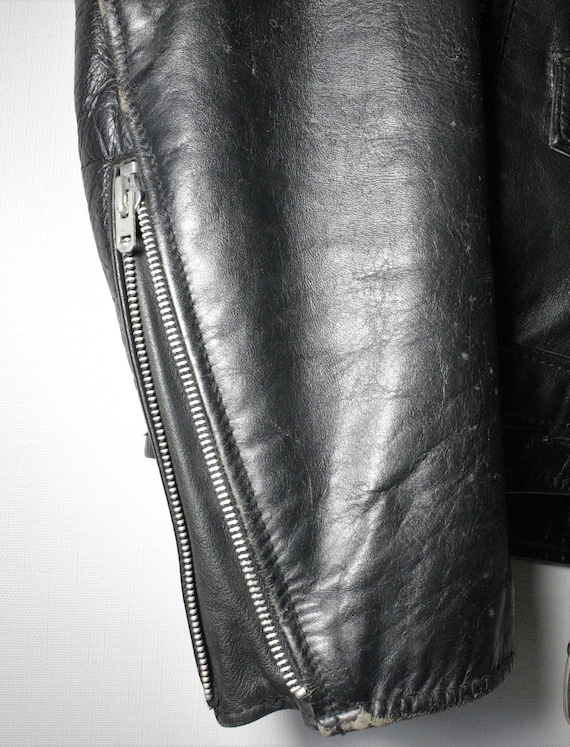 Vintage Leather Jacket bad ass biker rocker silver me… - Gem