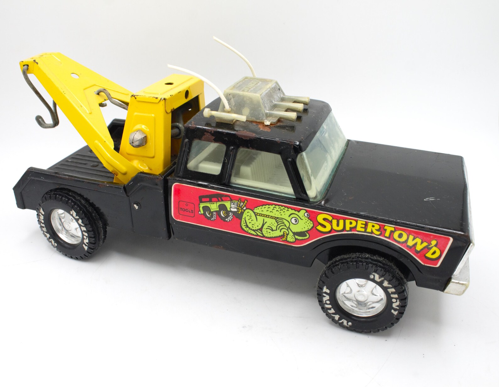Vintage 1970s Nylint Super Tow'd Tow Truck Black Steel With Lifting Tow ...
