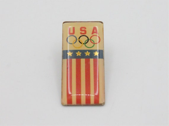 Vintage 1980s Olympics Team Usa Pin Stars And Stripes… Gem