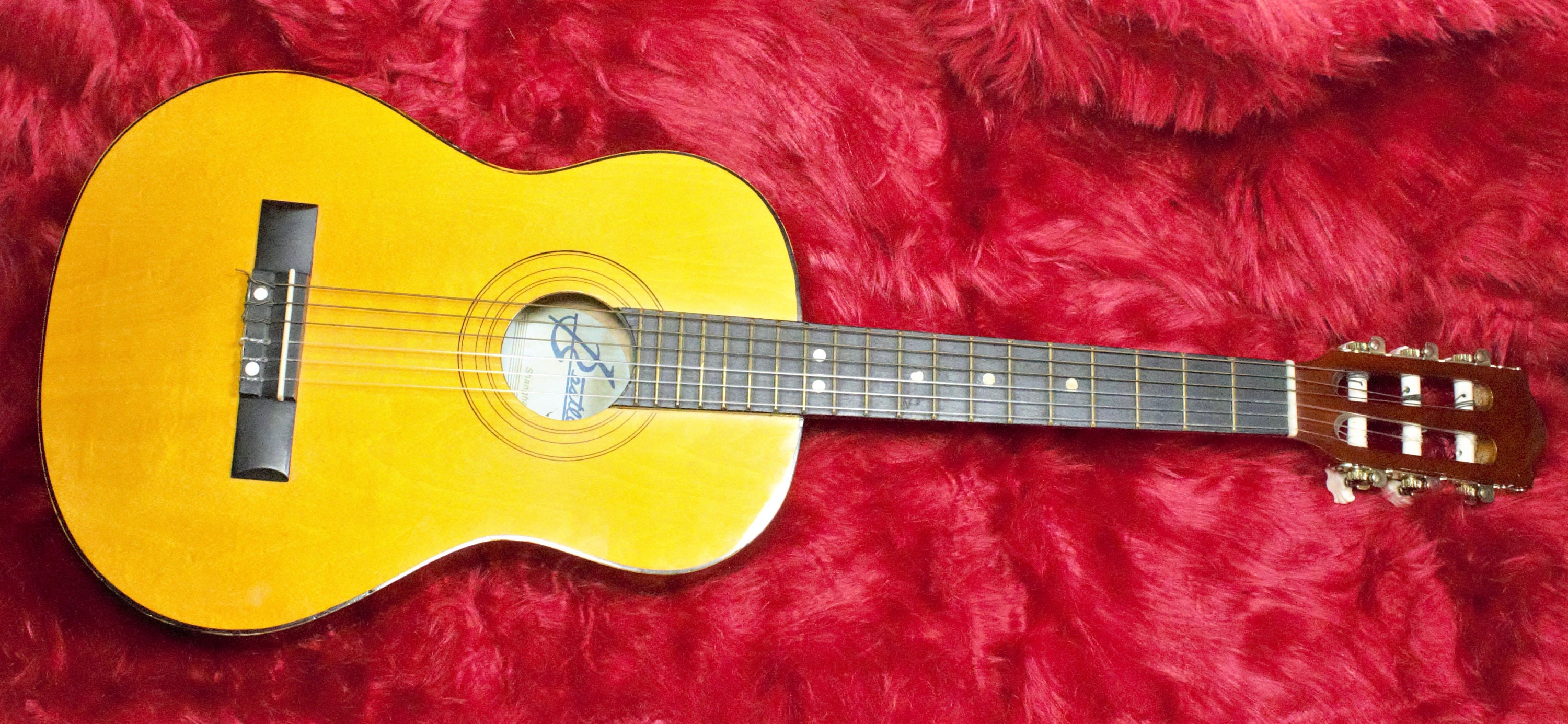 Vintage Acoustic Mini Guitar Bestler Light Dark Wood Pine Brass ...