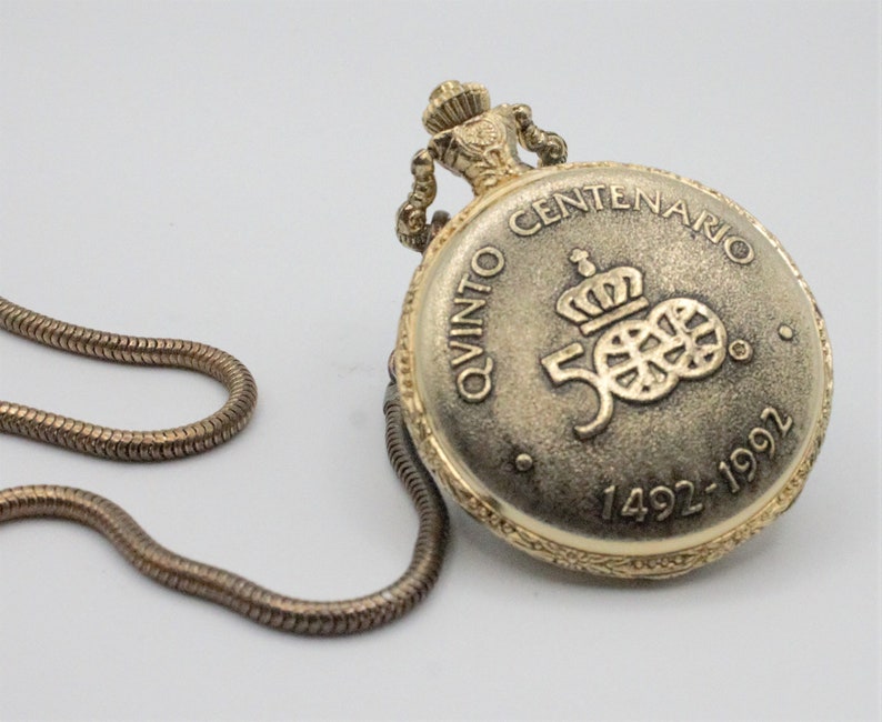 Vintage Pocket Watch Qvinto Centenario 1492-1992 Columbus - Etsy