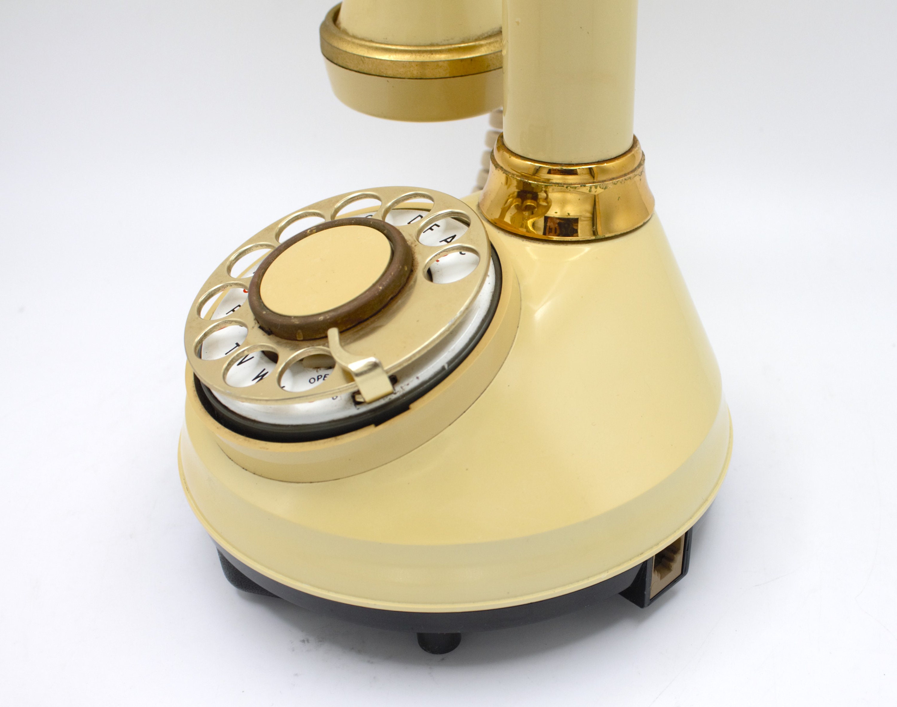 Vintage 1970s Candlestick Rotary Telephone Antique Style Landline Phone ...