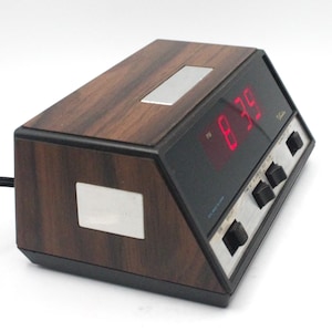 Vintage Digital Alarm Clock Electronic Red LED Time Display Simulated ...