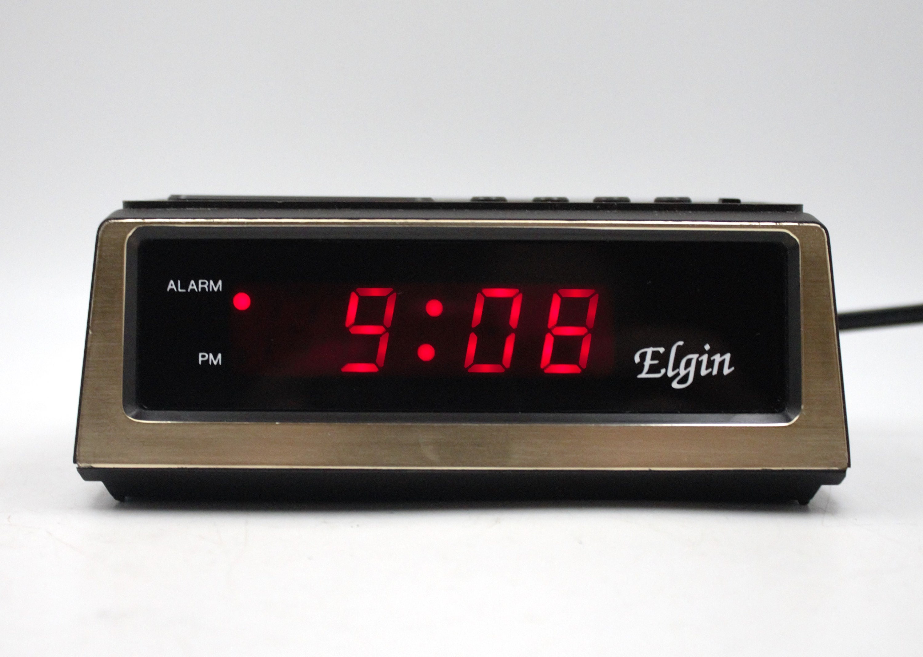 Vintage Digital Alarm Clock Electronic Red LED Time Display Simulated ...