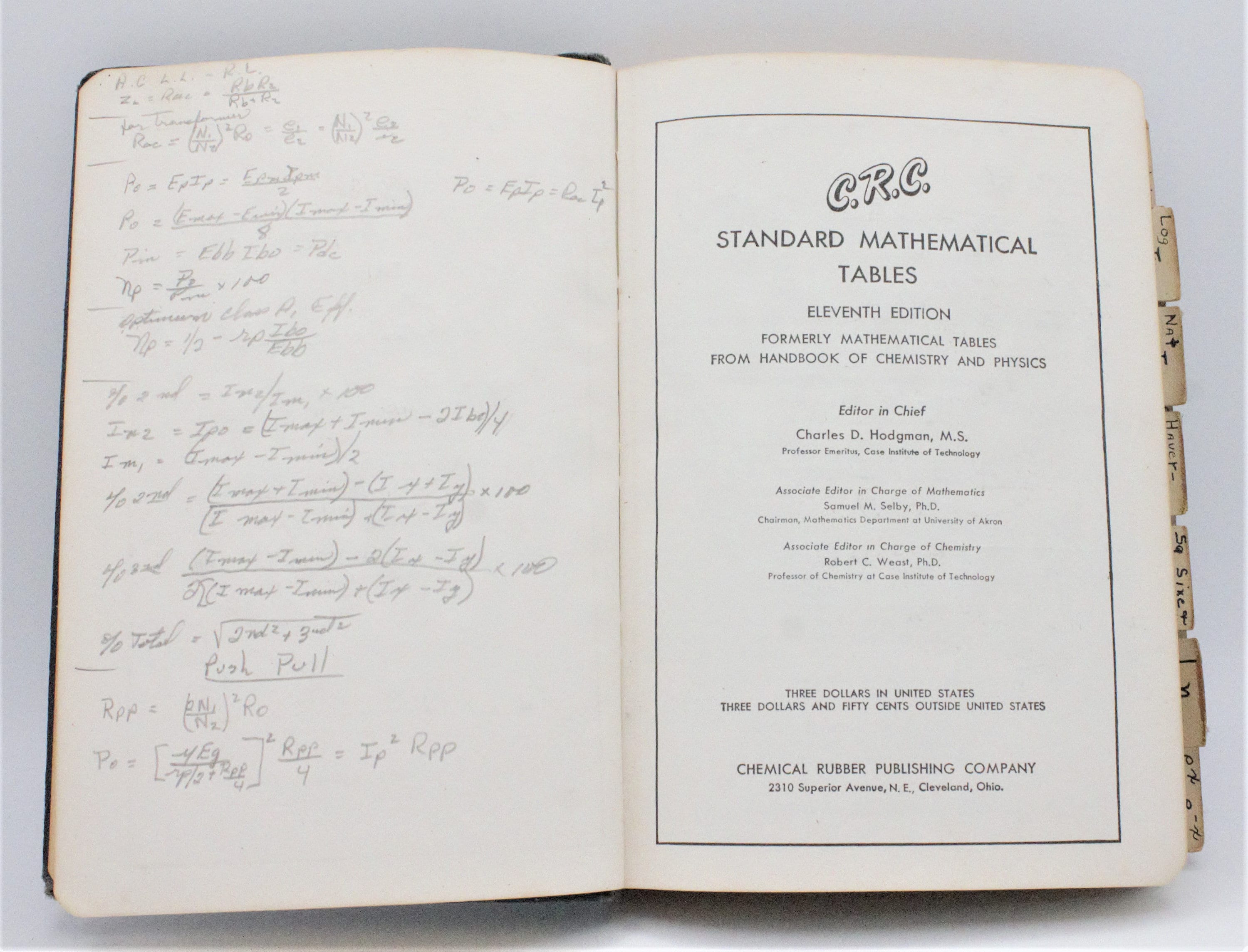 Vintage 1950s Standard Mathematical Tables Hardcover Book 11th - Etsy