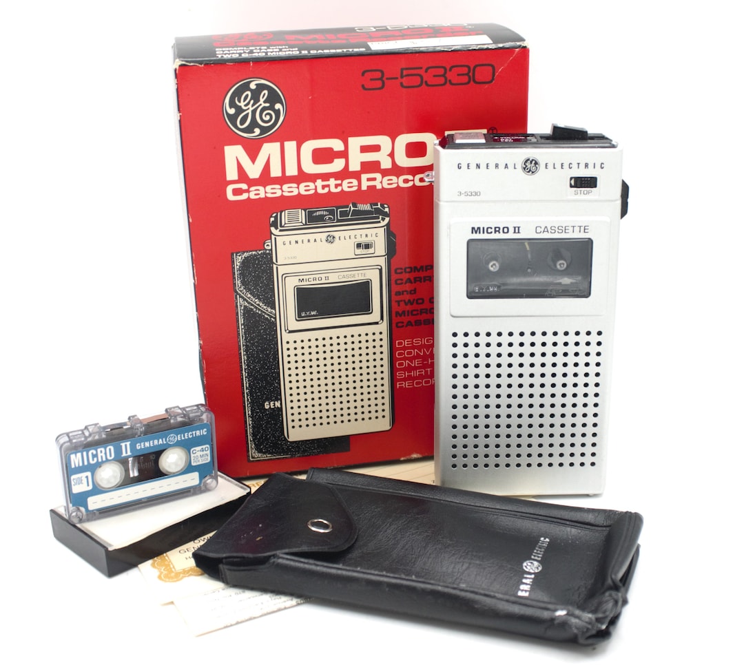Vintage 1980s GE Micro II Micro-cassette Tape Recorder Built in ...