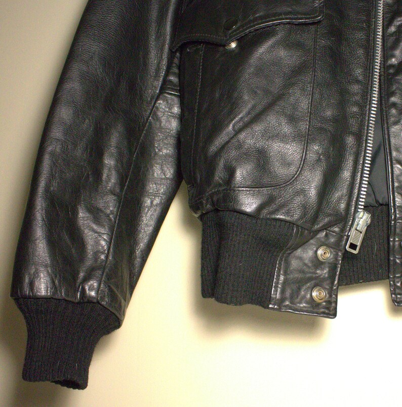 Vintage Black Heavy Leather Moto Jacket Cool James Dean Biker | Etsy