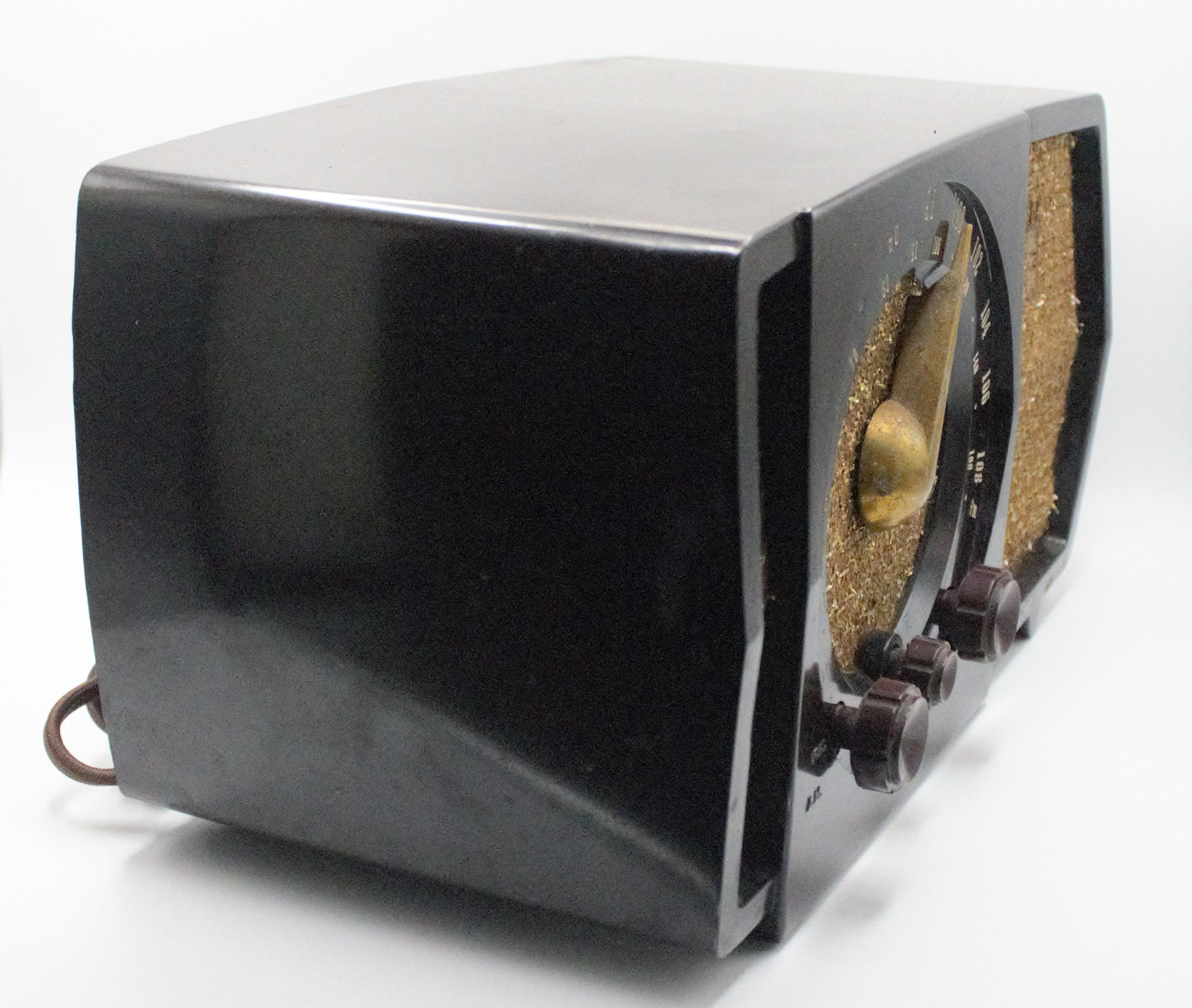 Vintage Tube Radio Mid-century Zenith AM/FM Bakelite Brass Metallic ...