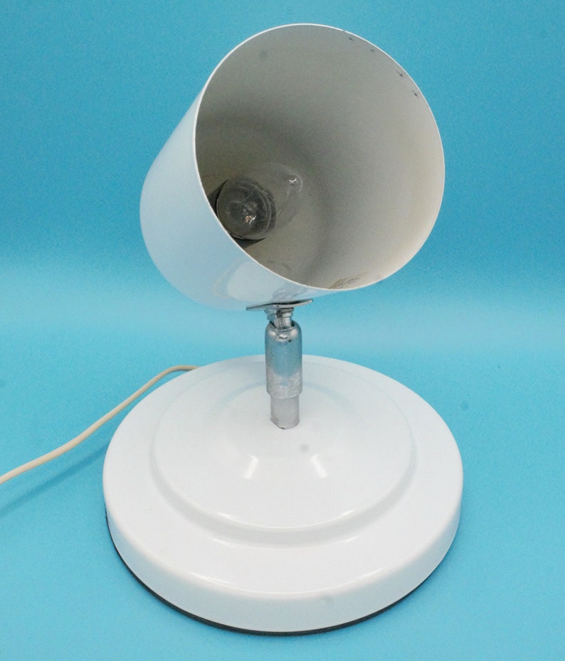 Vintage Spotlight Lamp Tabletop or Wall Mount White Metal - Etsy