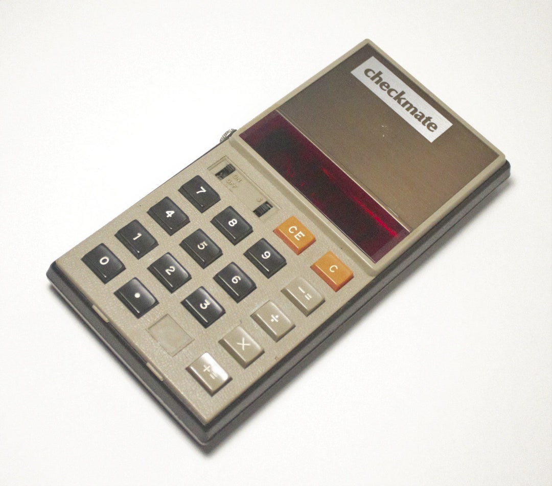 Vintage Calculator Digital Red LED Lighted Display Checkmate 1700 With ...