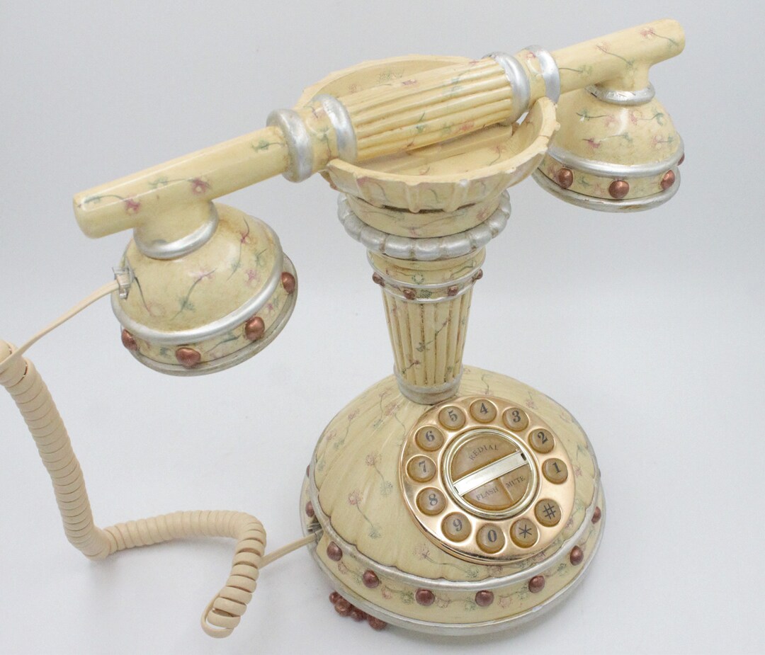 Vintage Telephone Antique French Style Beige Unique Design Floral ...