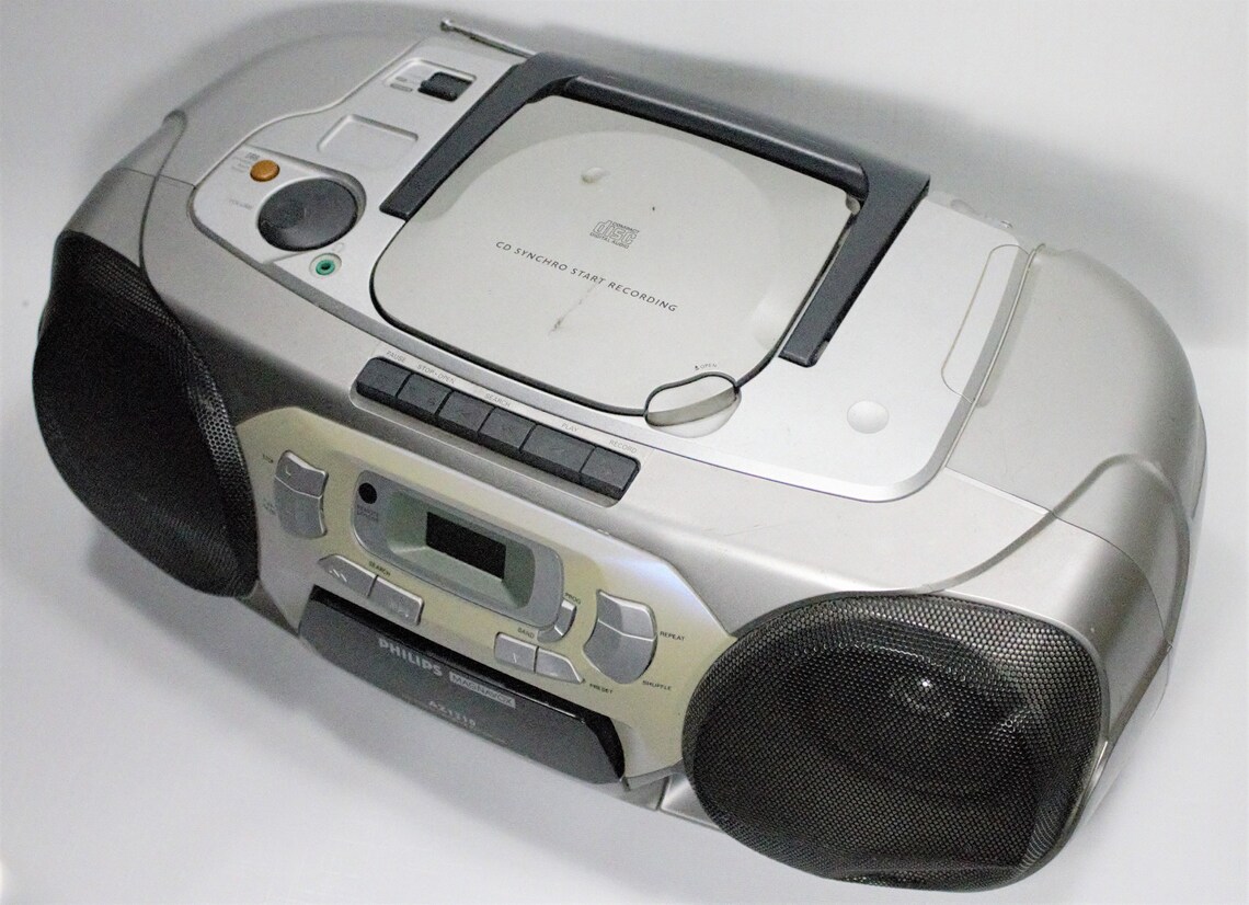 Vintage Boombox CD Cassette Tape Player Recorder Portable - Etsy