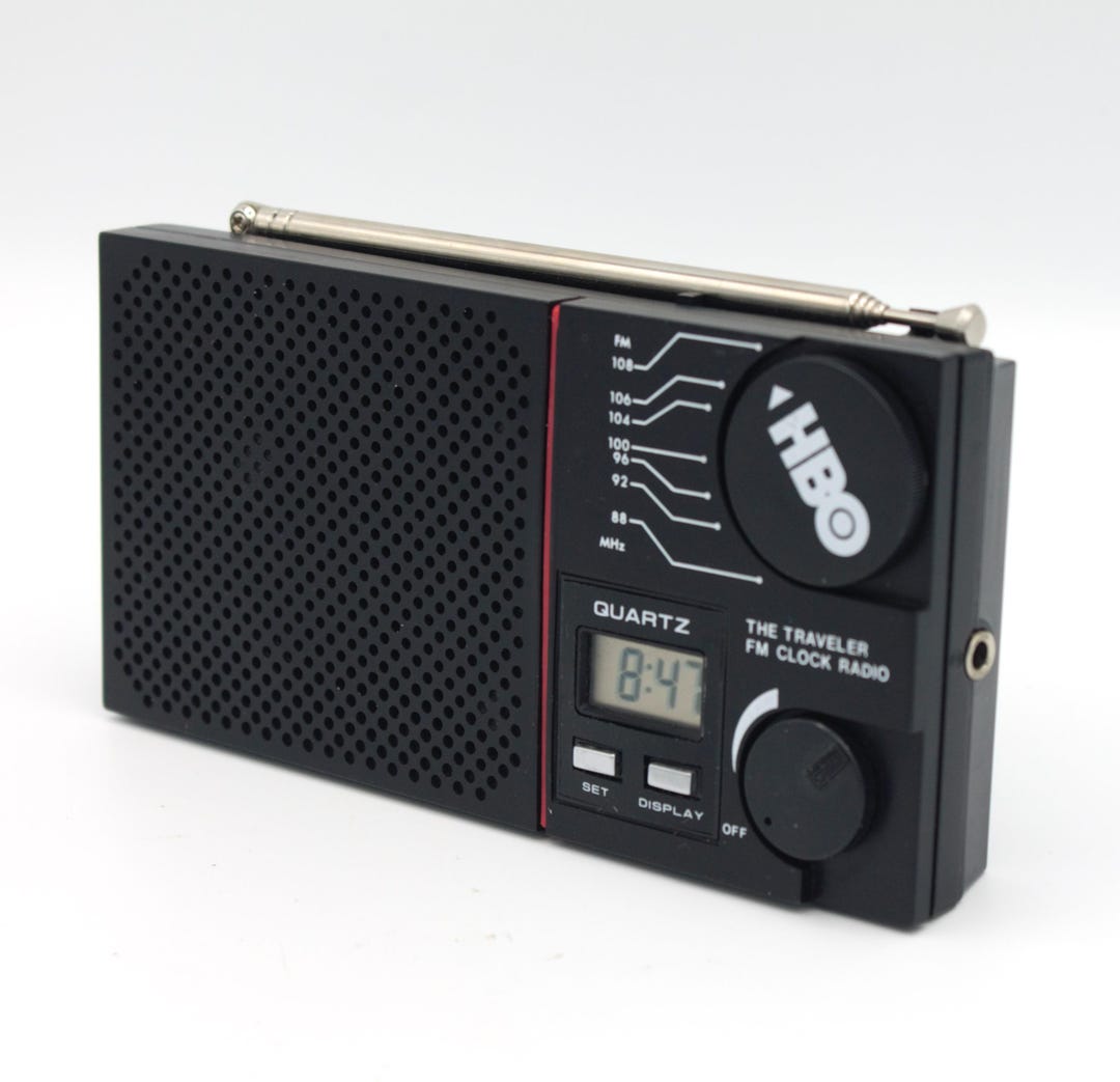 Vintage Clock Radio FM Receiver the Traveler HBO Promo LCD Digital Time ...