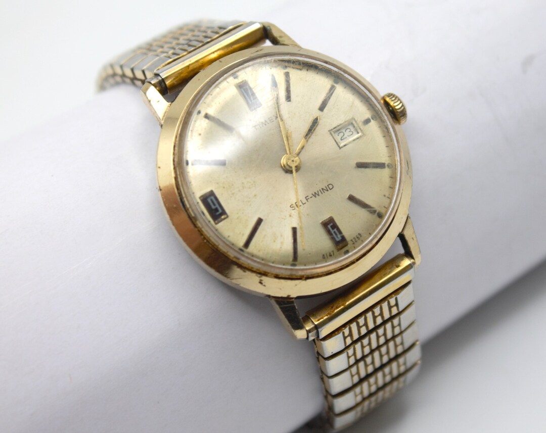 Vintage Timex Self Winding Watch Spring Wound Mechanical Motion Wind up ...
